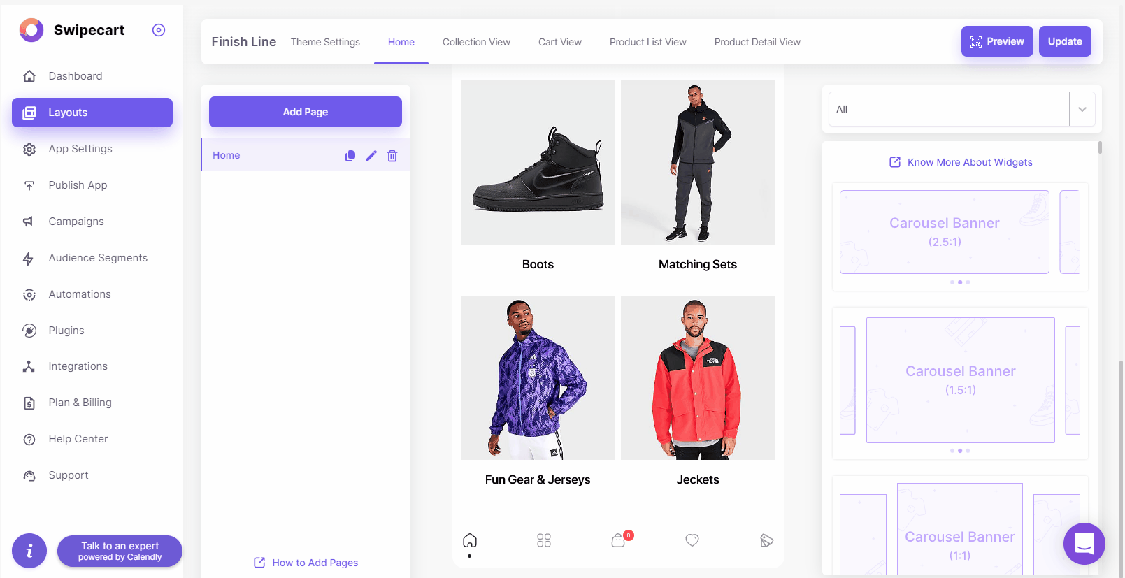 How to create an app like Finish Line