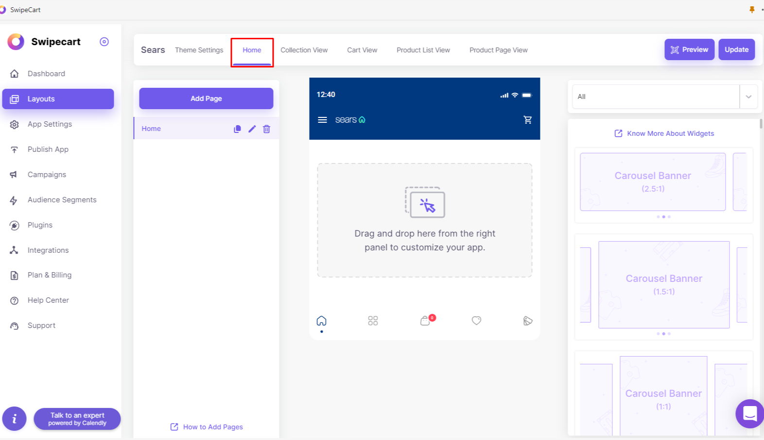 How to create an app like Sears