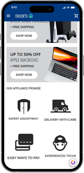 How to create an app like Sears