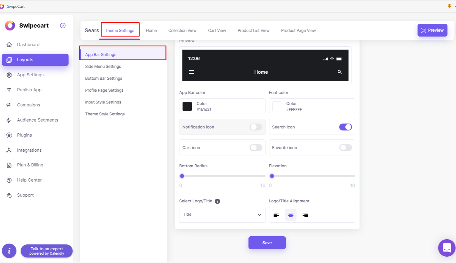 How to create an app like Sears